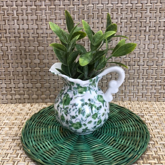 Dining | Vintage Inarco Japan E517 Transferware Pitcher Creamer With Green Floral | Poshmark